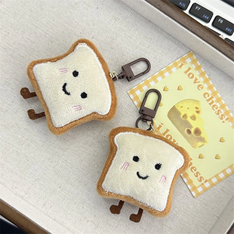 Toast Bread Pendant Cute Cartoon Plush Small Figure Bag Decoration ...