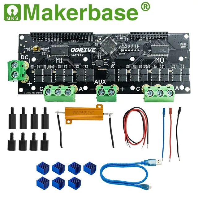 Makerbase ODrive3.6 56V with MKS X2212 Motor FOC BLDC AGV Servo Dual ...