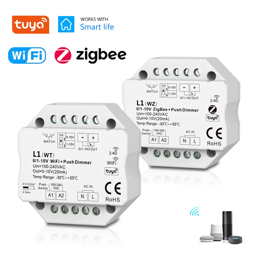 0-1-10V-Tuya-Smart-WiFi-Zigbee-LED-Dimmer-Controller-Push-Dimmer-110V ...