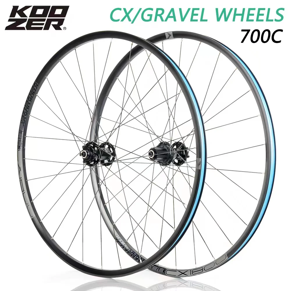 KOOZER CX1800 Gravel Off Road Bicycle Wheel 700C Disc Brake 28Hole F2 ...