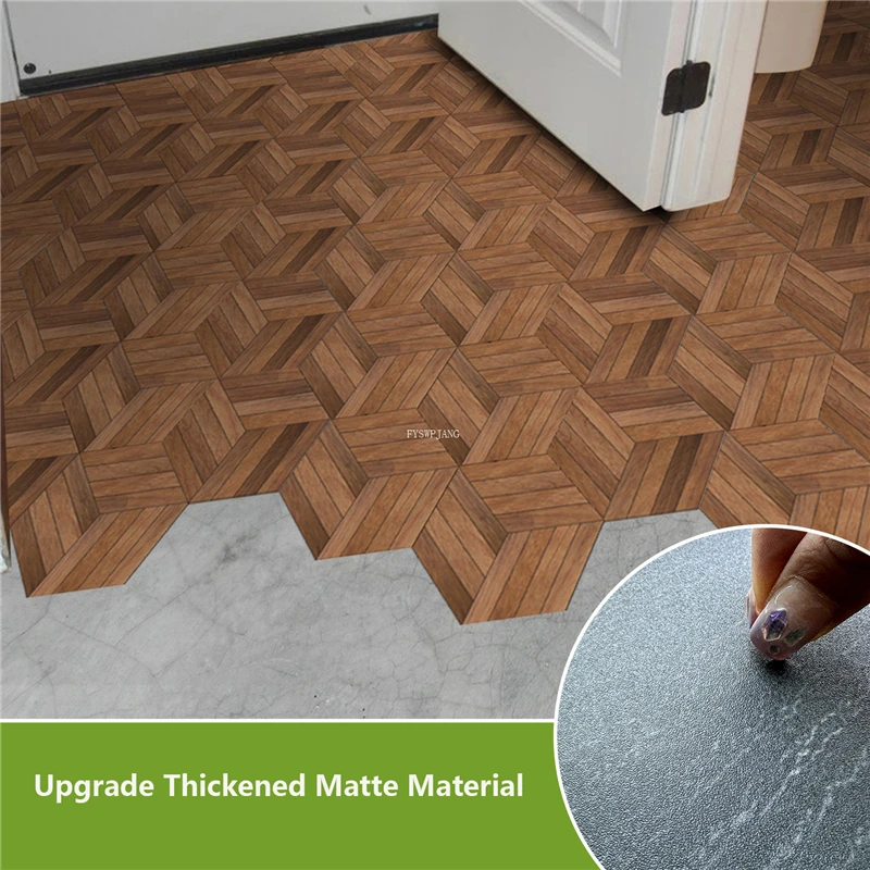 Walnut-Wood-Grain-Hexagonal-Wall-Stickers-Living-Room-Balcony-Home ...