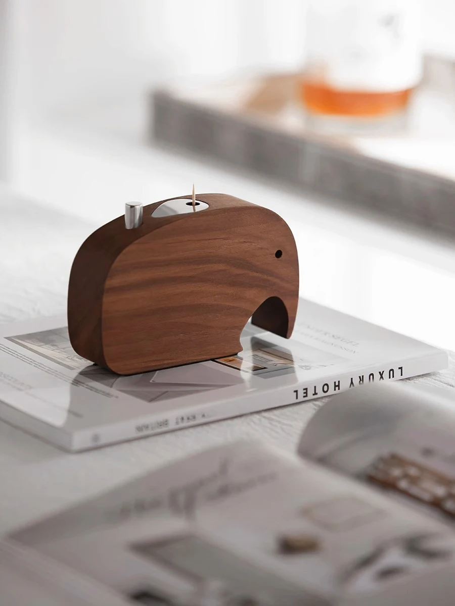 Creative-Toothpick-Holder-Walnut-Wood-Toothpicks-Box-Push-type-Cute ...