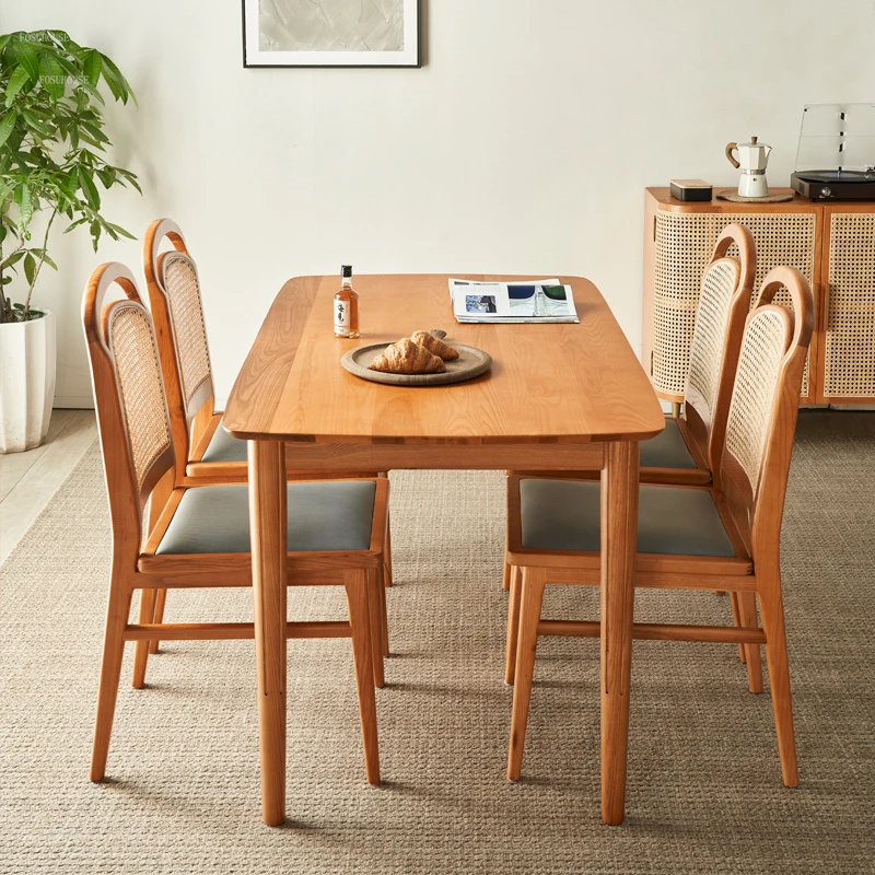 Unique Round Rattan Japanese Style Dining Table
