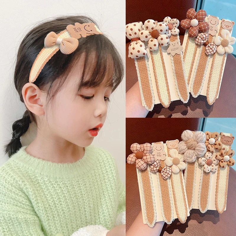 2-3-Buah-Set-Pita-Rambut-Rajutan-Warna-Kopi-Lucu-untuk-Anak-anak-Bando ...