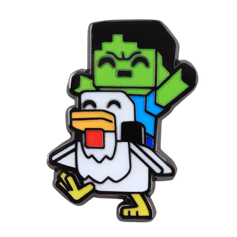 Lindo bebé Zombie pollo Jockey-Pixel esmalte Pin Sandbox juego ...