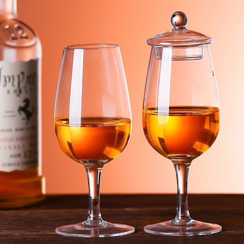 ISO Professional Clear Crystal Whiskey Tasting Glasses Goblet With Lid ...
