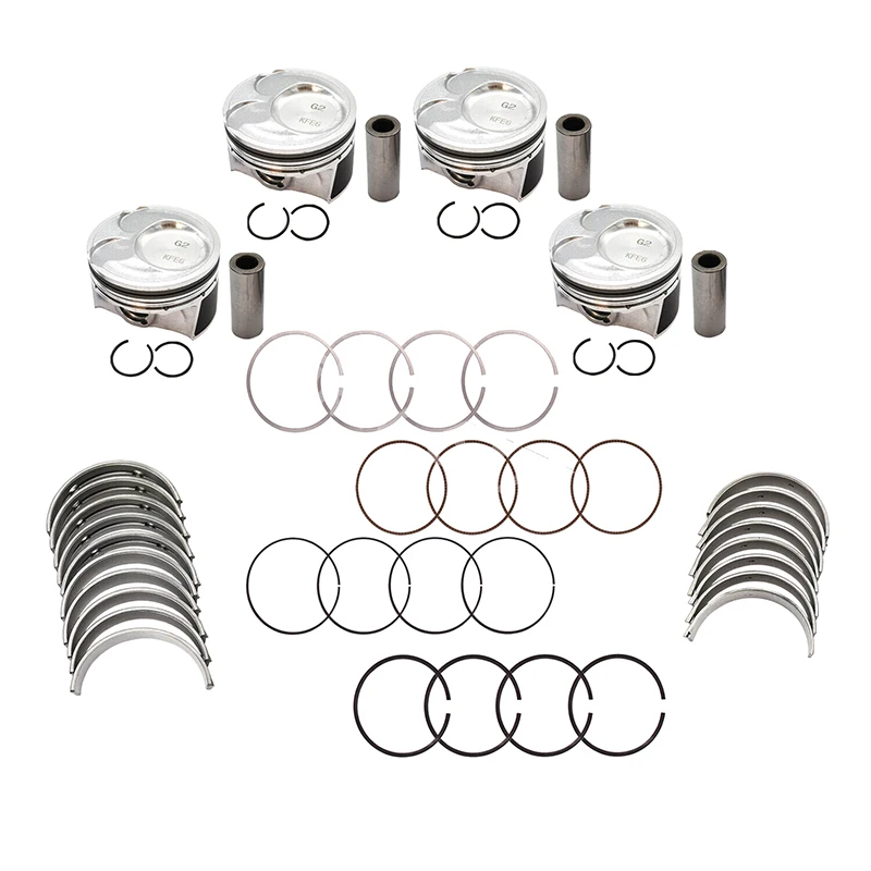 4x Engine Piston & Ring & Main & Rod Bearing Kit Fit For HYUNDAI KIA 2 ...