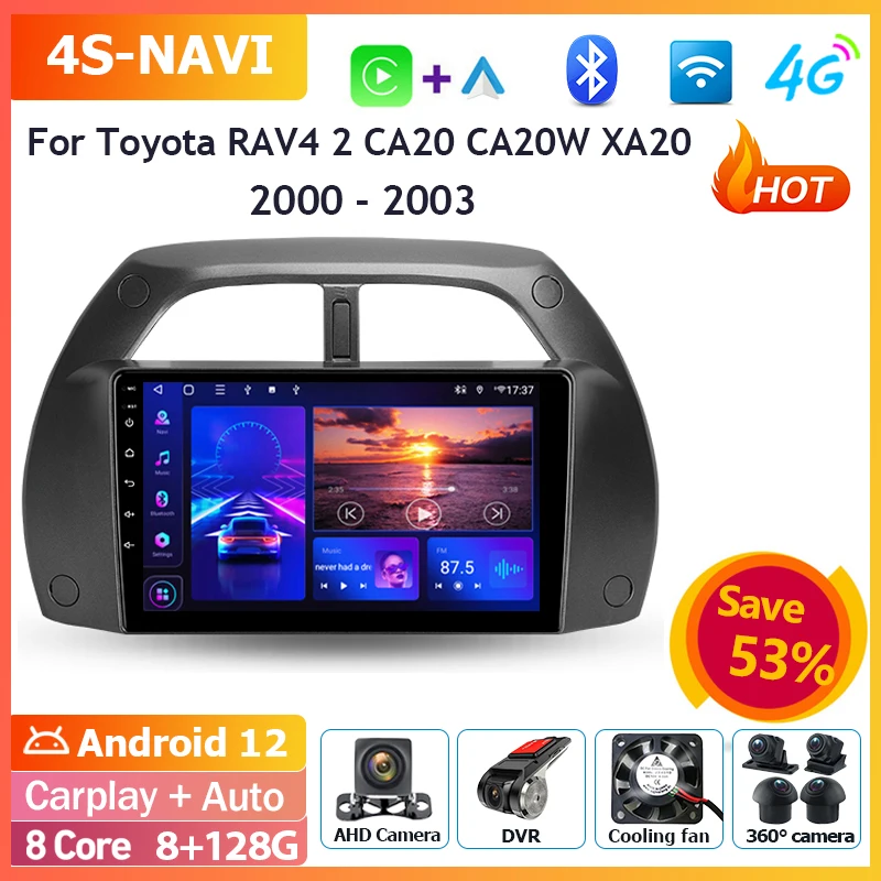Android Auto Car Radio Multimedia Video Player For Toyota Rav4 2 Ca20 ...