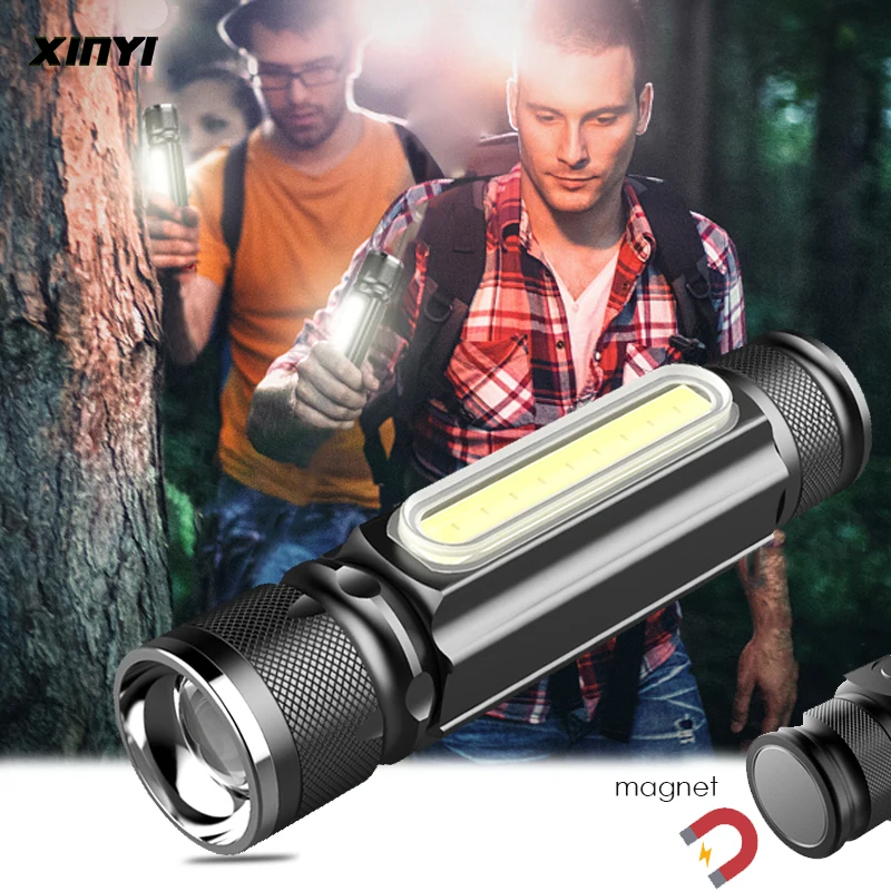 Multifunctional USB Rechargeable LED Flashlight Built-in battery ...