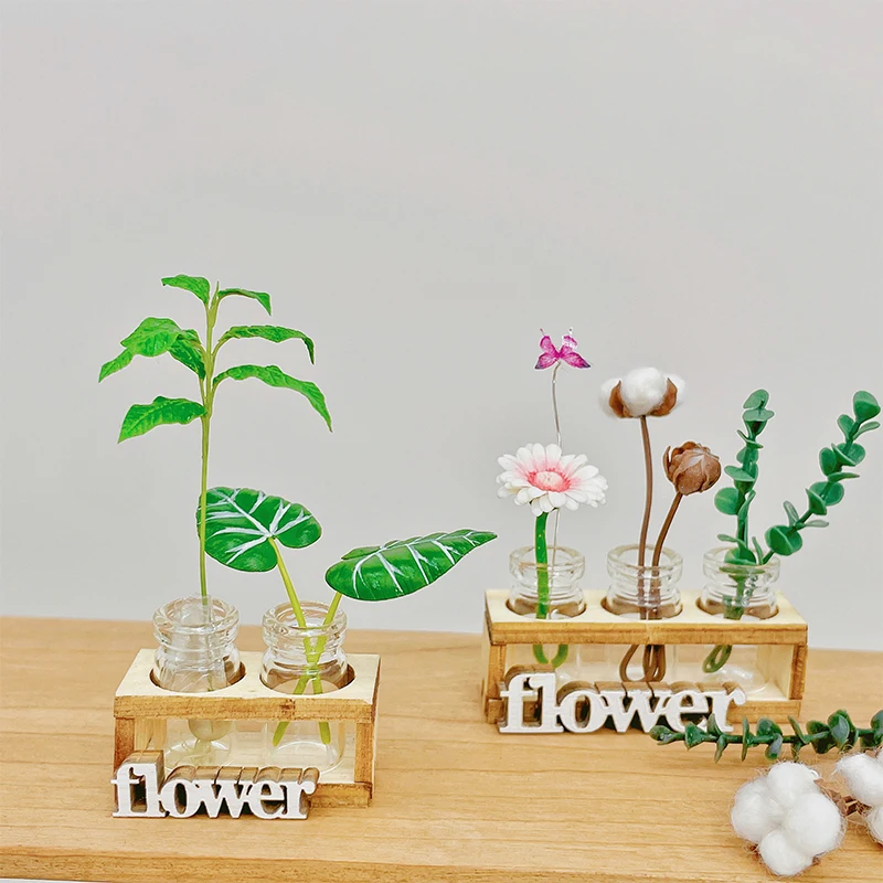 1Set-1-12-Dollhouse-Miniature-Hydroponic-Wooden-Flower-Arrangement ...