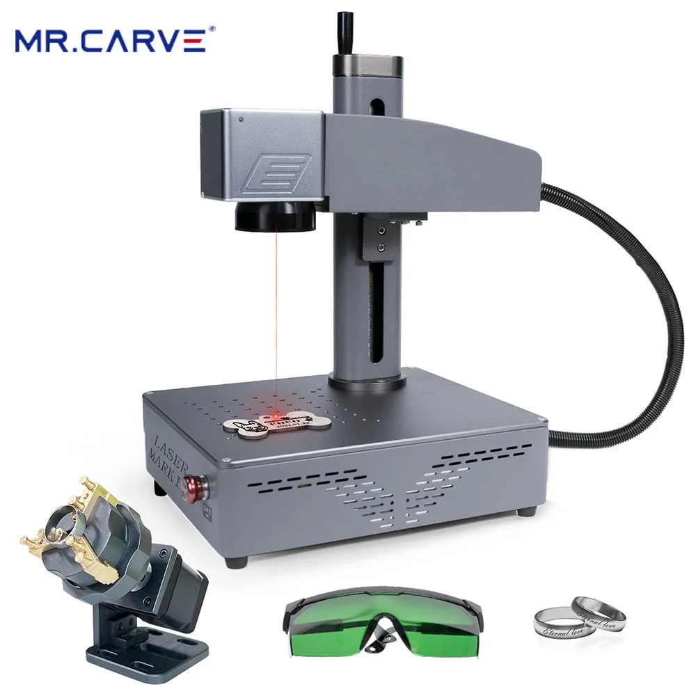 MR.CARVE S4 20W Portable Industrial Desktop Fiber Laser Marking Machine ...