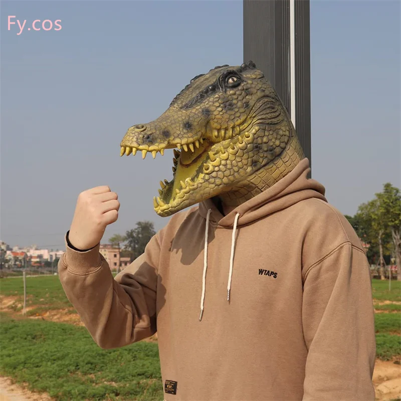 Alligator-Mask-Masquerade-Party-Adult-Latex-Reptile-Animal-Full-Face ...