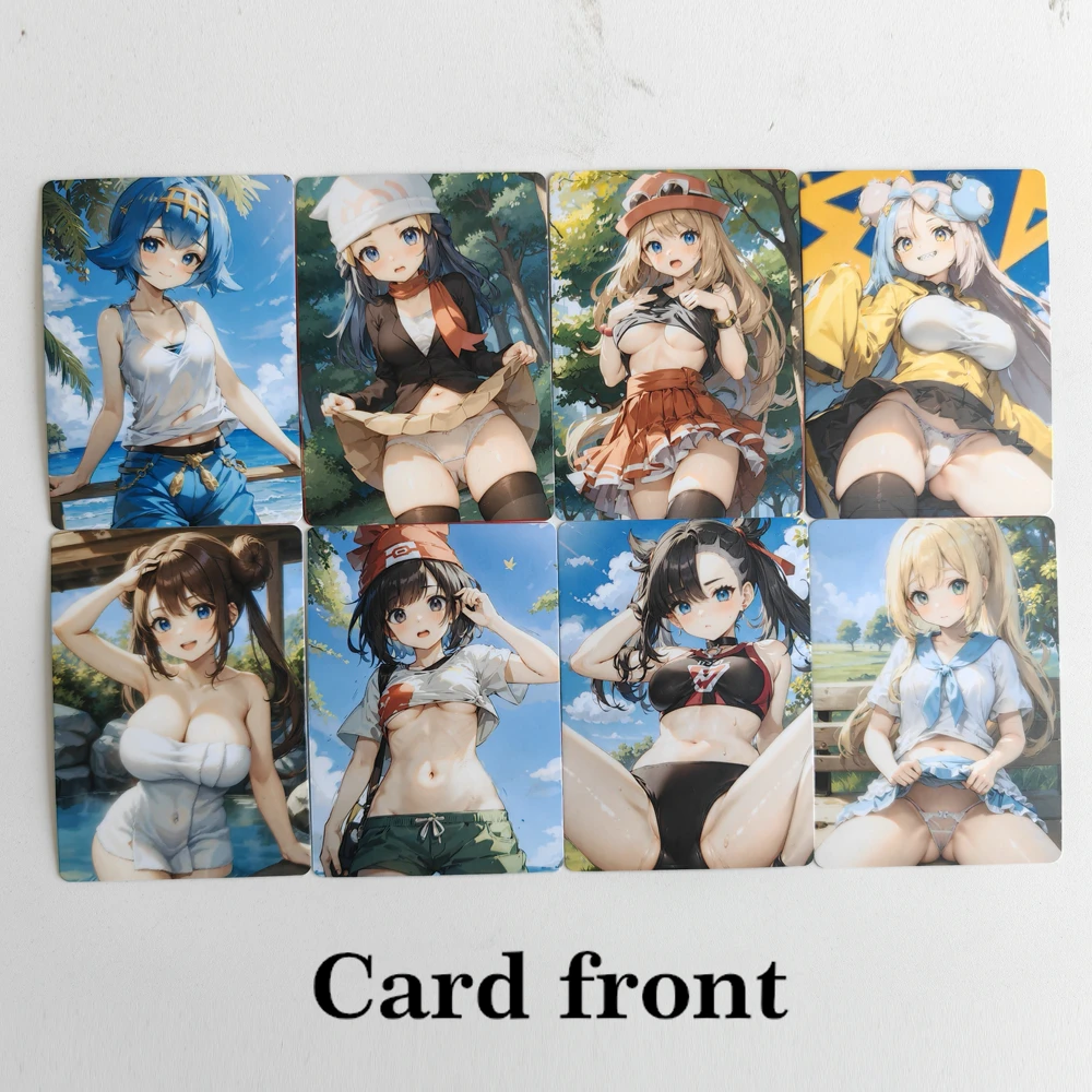 8Pcs-set-Animation-Pocket-Monsters-Trainer-Card-Iono-Marnie-No-Mosaic-Sexy-PTCG-Animation ...
