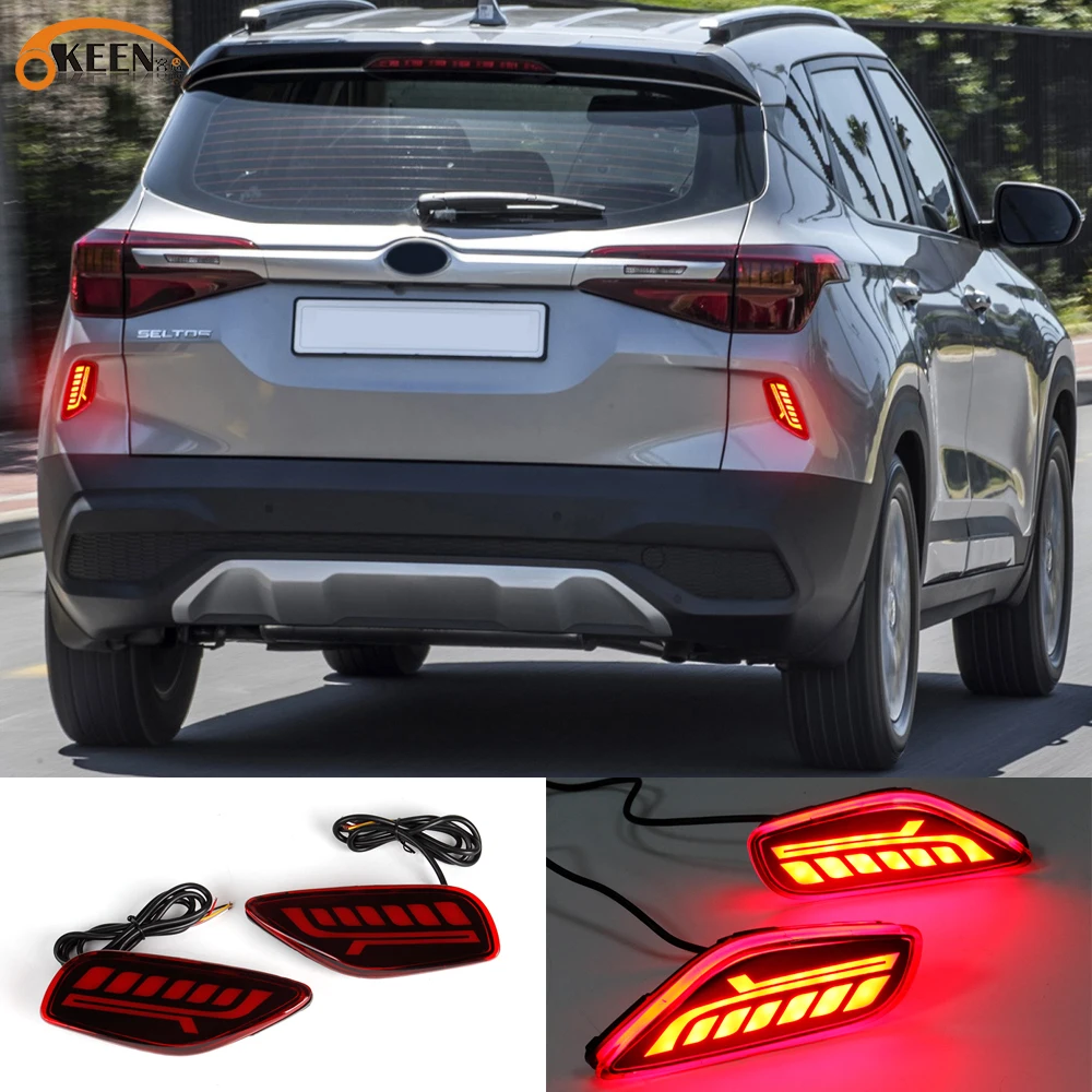 OKEEN-For-KIA-Seltos-2020-LED-Rear-Bumper-Lights-Amber-Taillight ...
