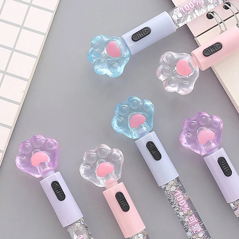 Creative-Kawaii-Cat-Claw-Glowing-Gel-Pen-Cute-Led-Light-Pen-Stationery ...