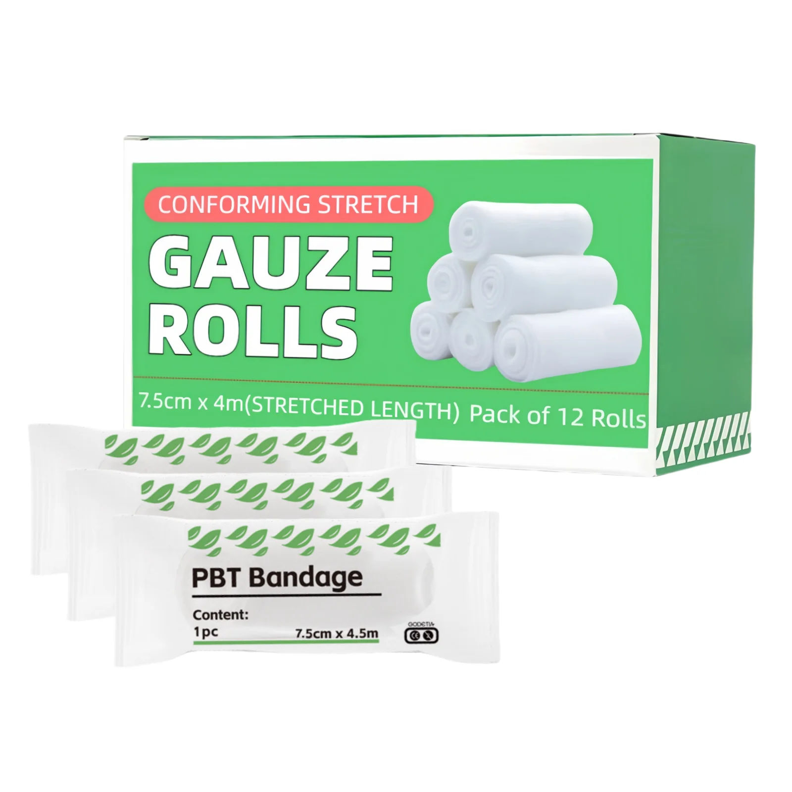 12 Pack Individually Wrapped Breathable Gauze Rolls Medical Bandage for ...
