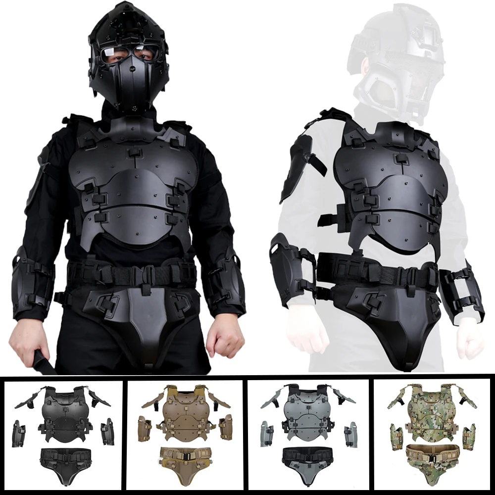 Tactical-Airsoft-Vest-Armor-Suit-Set-Adjustable-Militar-Hunting-Chest ...