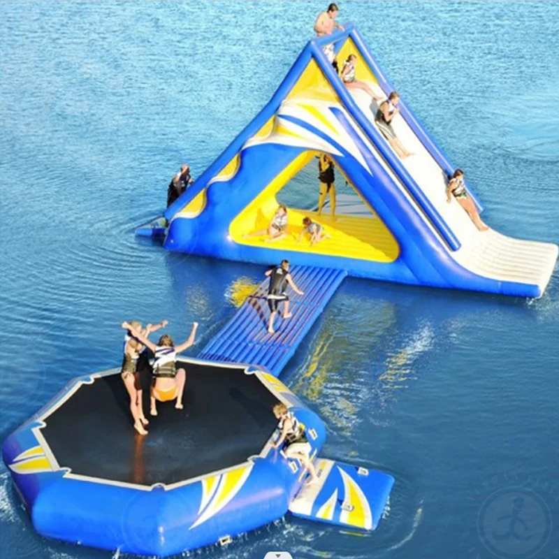 Combo-Inflatable-Trampoline-Water-Play-Equipment-with-Triangle-Slide ...