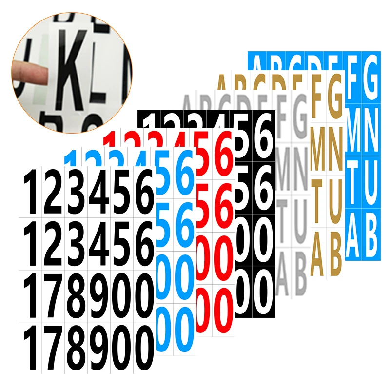 50-Sheets-Number-sticker-Waterproof-color-letter-label-Clothing-size ...