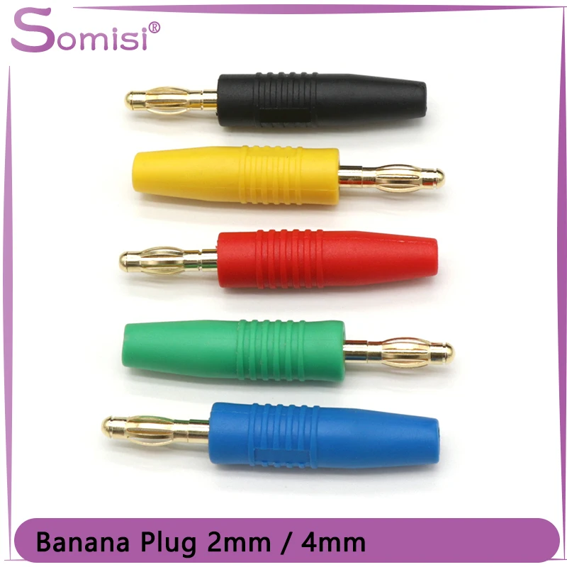 1-5Pcs-New-2mm-4mm-Banana-Plug-Gold-Plated-Musical-Speaker-Cable-Wire ...