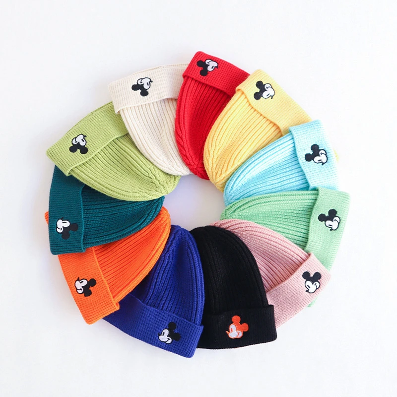 Disney Mickey Mouse Winter Warm Hat Knitted Wool Children's Pullover ...
