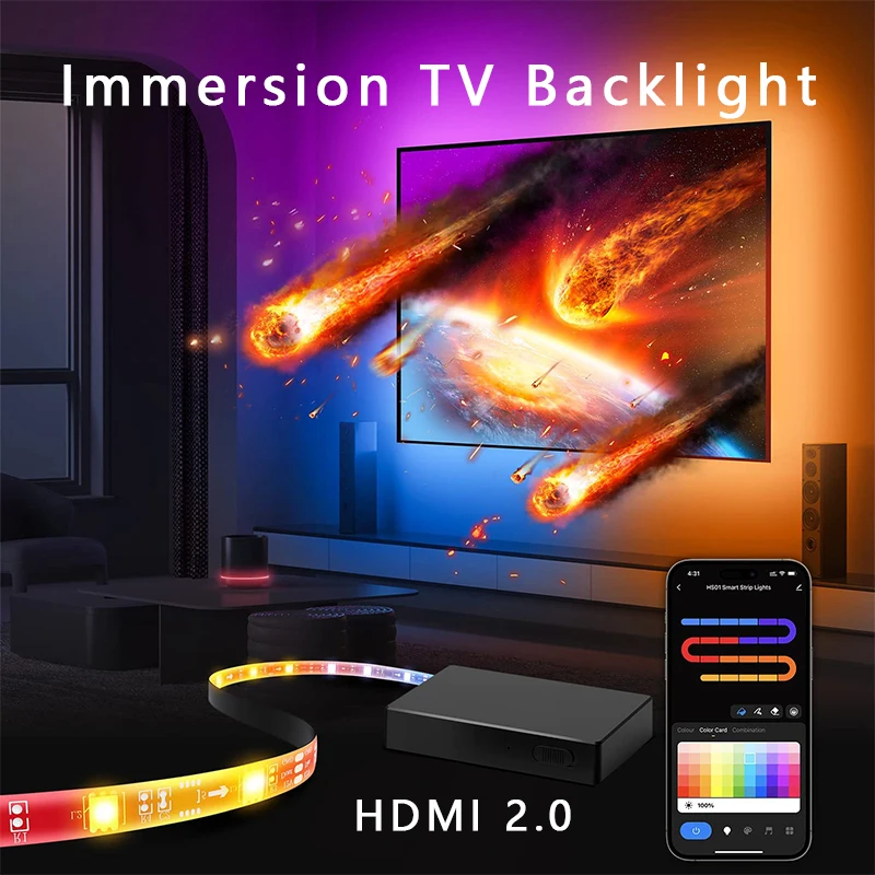 Immersion-TV-Backlight-Strip-with-HDMI2-0-Sync-Box-RGBIC-LED-Lights ...