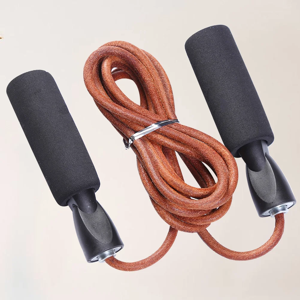 Professional-Cowhide-Jump-Rope-Fitness-Boxer-Training-Skipping-Rope ...