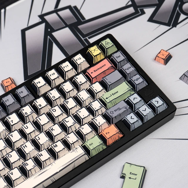 Japanese Manga Keyboard Retro Anime PBT Keycaps - Japanese Manga Theme ...