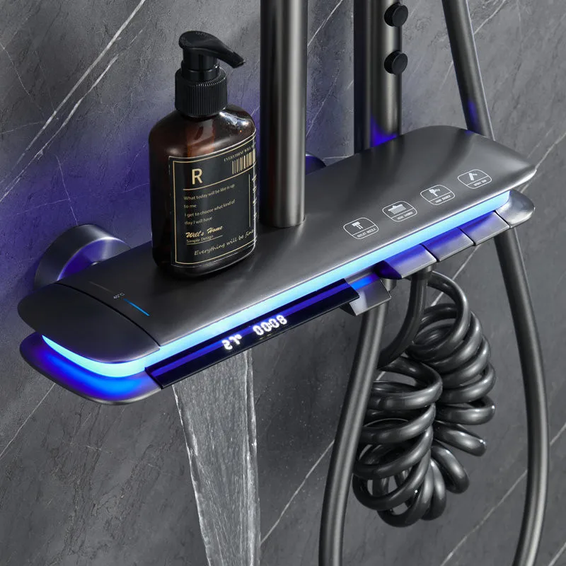 Bath-Shower-Faucets-Set-Brass-Mixer-Hot-Cold-Taps-LED-Light-Wall-Mount ...