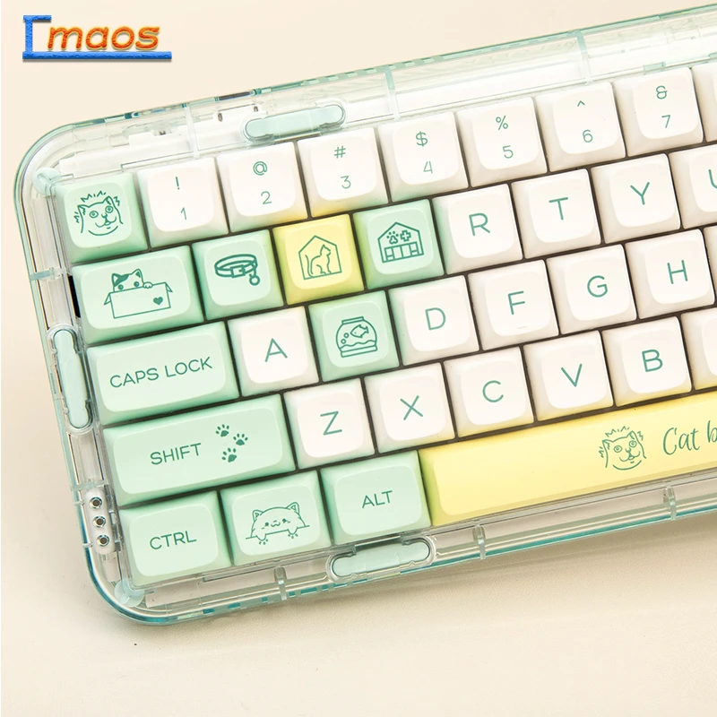 131 Keys Weird Cat KEYBOARD KEYCAP Sublimation XDA Profile PBT Keycaps ...