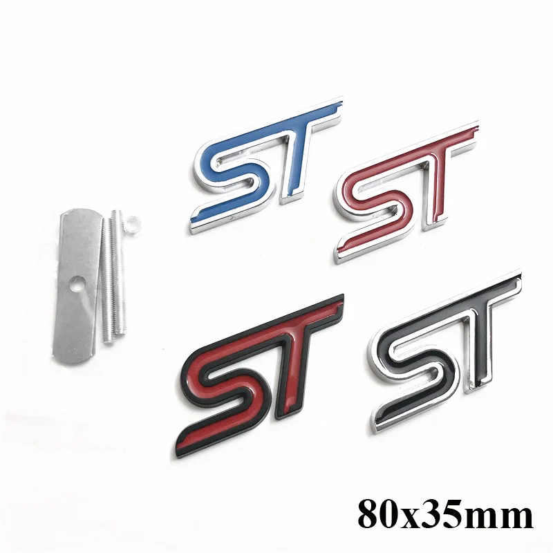 3D-Metal-Logo-ST-Letters-Car-Front-Grill-Emblem-Trunk-Badge-For-Ford ...