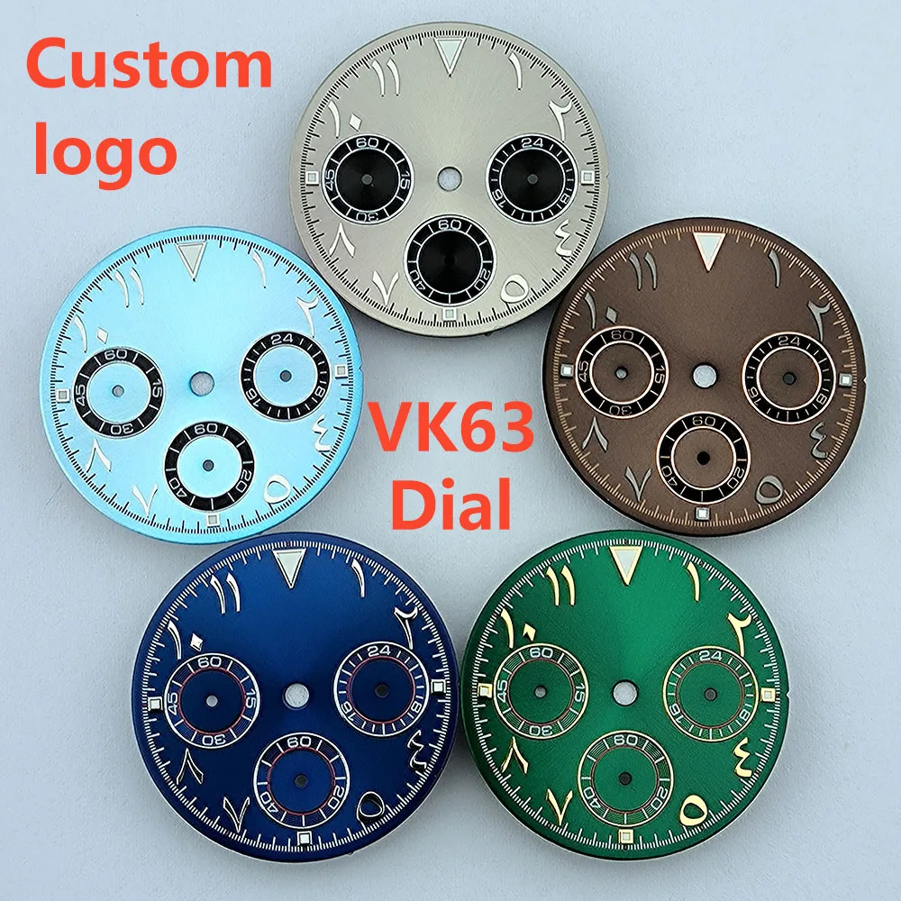 NEW-VK63-chronograph-dial-Custom-logo-Arabic-numeral-panda-dial-29mm ...