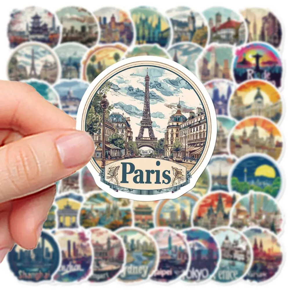 10-50PCS-World-Famous-Travel-City-Landmark-Buildings-Stickers-Beautiful ...