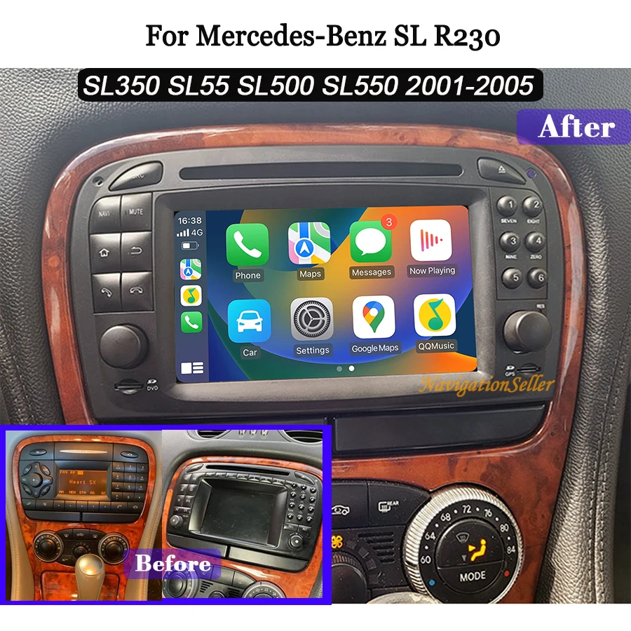 VIGOHI-Android-13-Car-dvd-Player-GPS-For-Mercedes-Benz-SL-Class-SL350 ...