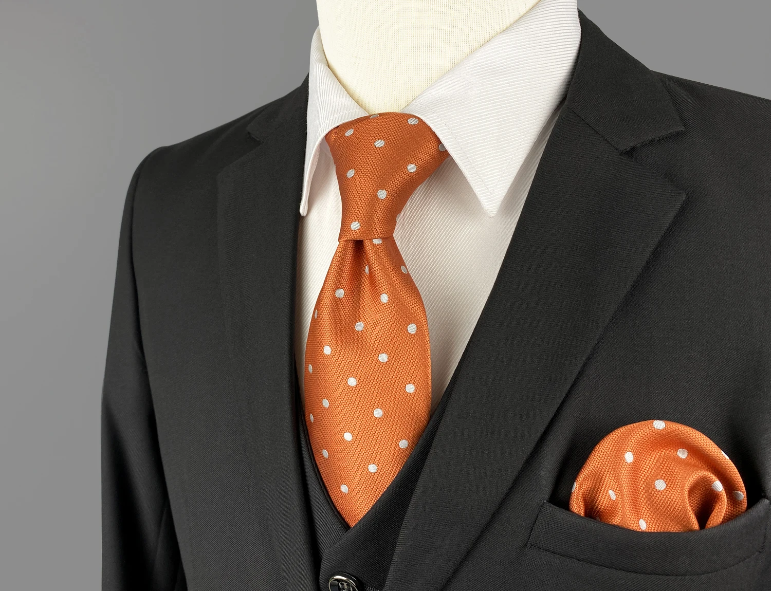 Black Suit Orange Tie