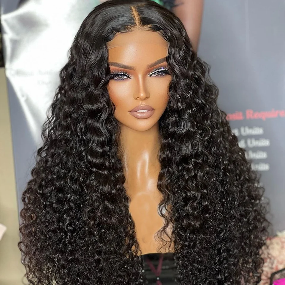 Deep Wave 13x4 Lace Front Human Hair Wig For Black Women Preplucked 4x4 ...
