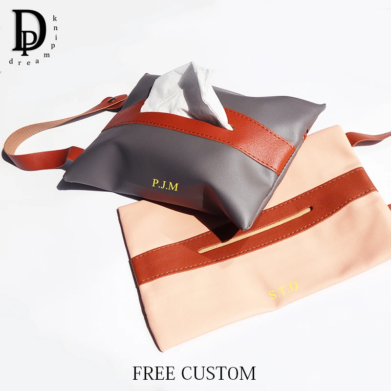 Leather-Hanging-Zip-Fashion-Tissue-Holder-Custom-Logo-Car-Seat-Back ...
