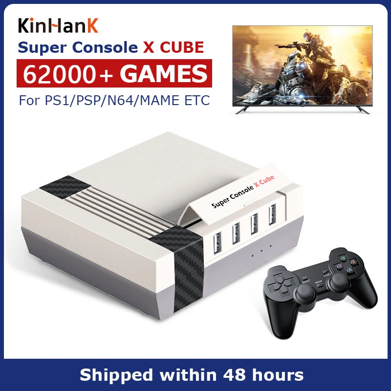 Kinhank Super Console X Cube S905 Retro Video Game Consoles Hd Output Up To 256gb 50000 Classic ...
