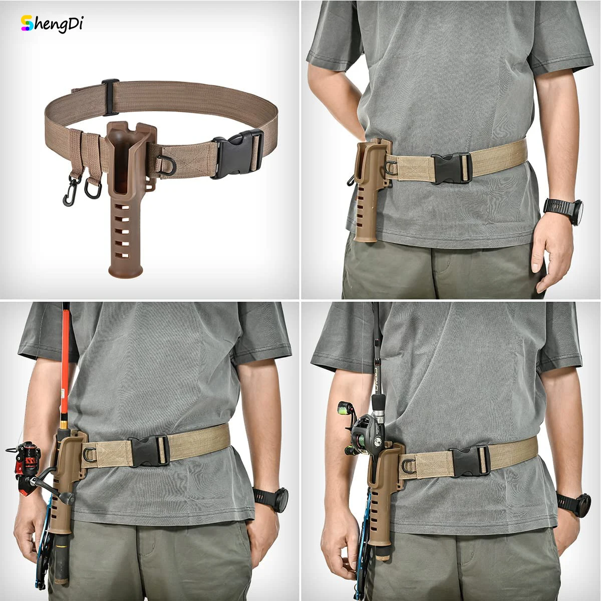 Adjustable Waist Fishing Rod Holder Fishing Rod Pole Inserter Portable ...