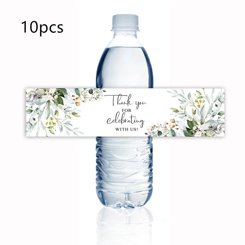 10pcs Water Bottle Thank You For Celebrating With Us Stickers Wrapping ...