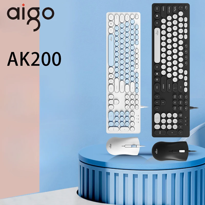 Aigo-AK200-Wired-Keyboard-and-Mouse-Set-Punk-Style-Gaming-Keyboards ...