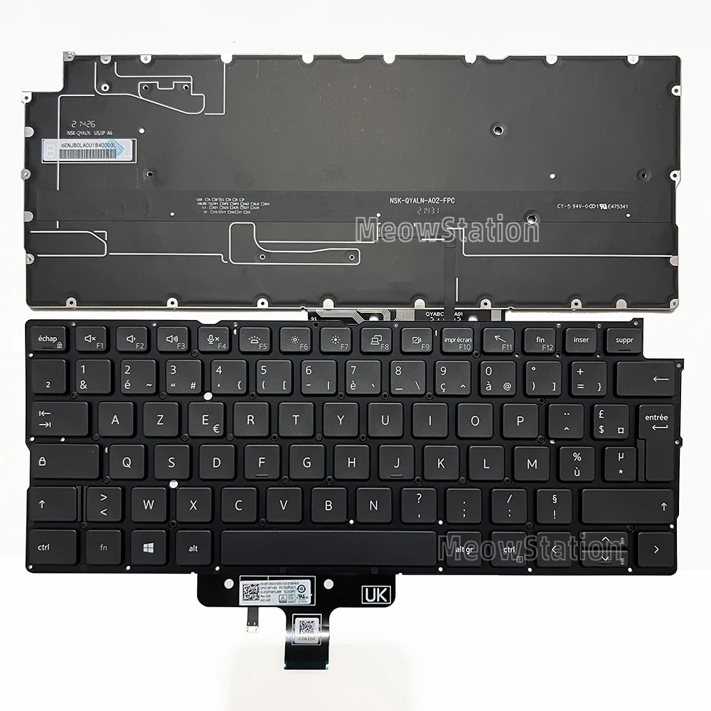 French/Latin Backlit Keyboard For Dell Latitude 9420 2 in 1,9430 2 in 1 ...