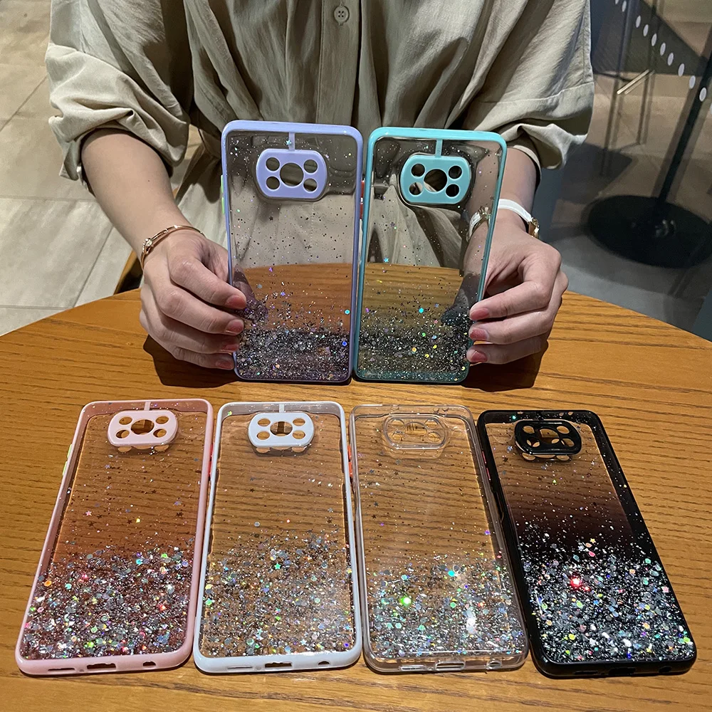 Luxury-Clear-Glitter-Phone-Case-For-Xiaomi-Poco-X3-Pro-NFC-Poco-F3-M3 ...