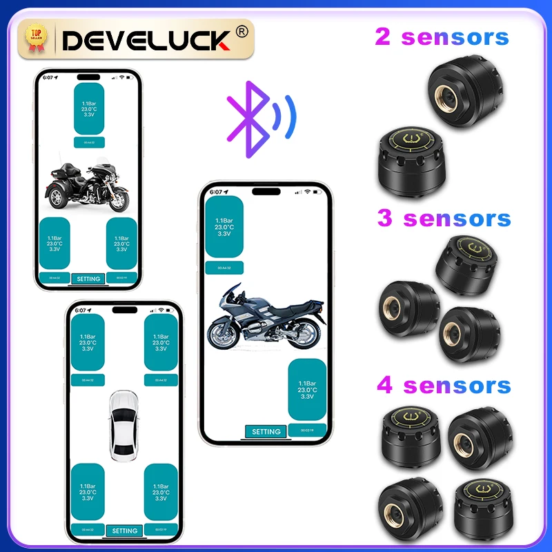 TPMS-Tire-Pressure-Monitoring-System-Wireless-Bluetooth-5-0-Car-Tyre ...