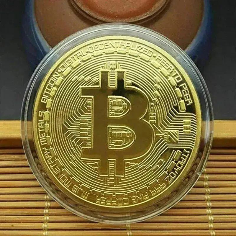Gold-Plated-Bitcoin-Coin-Collectible-Art-Collection-Gift-Physical ...
