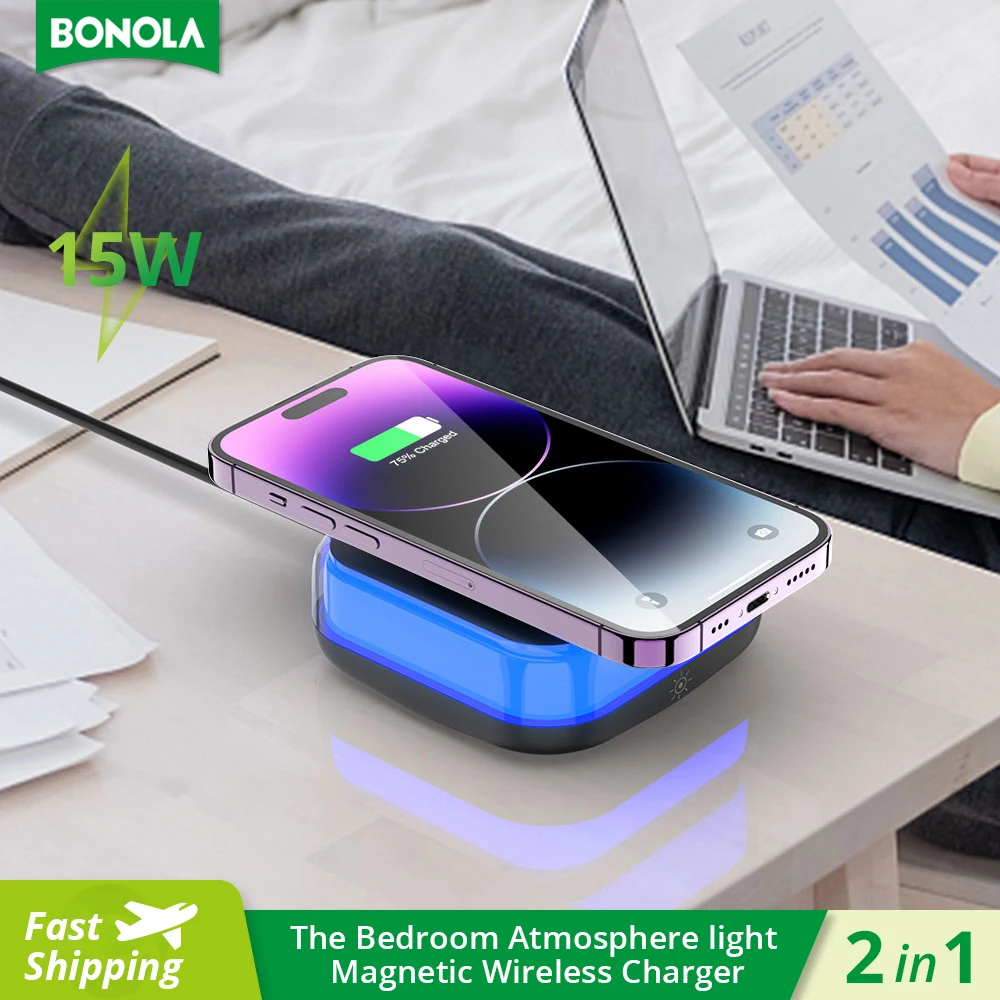 Bonola-15W-Wireless-Charger-with-Touch-LED-Night-Lamp-for-Samsung ...