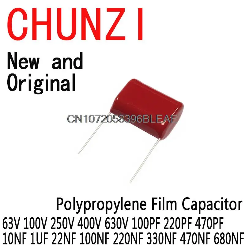 10PCS CBB Polypropylene Film Capacitor 63V 100V 250V 400V 630V 100PF ...