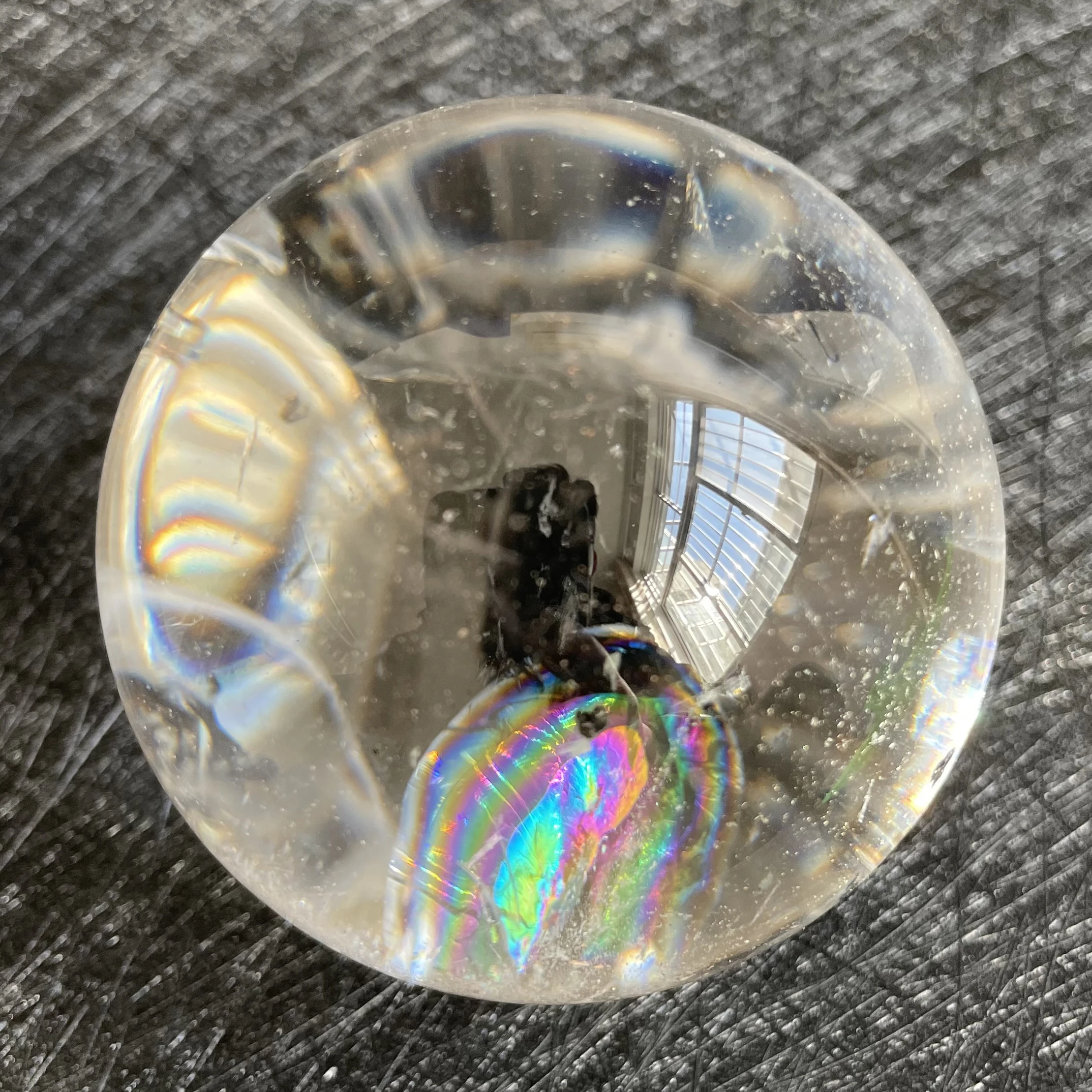 428g-Natural-Stone-Clear-Quartz-Crystal-Ball-Rainbow-Sphere-Polished ...
