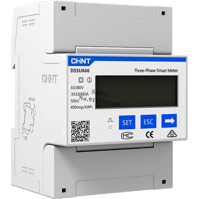 Chnt Chint Ddsu666 Ddsu666-H Dtsu666 Egyfázisú Din-Sínmérő 5 -80 A 1,5 -6 (Rs485) Power Inverter ...