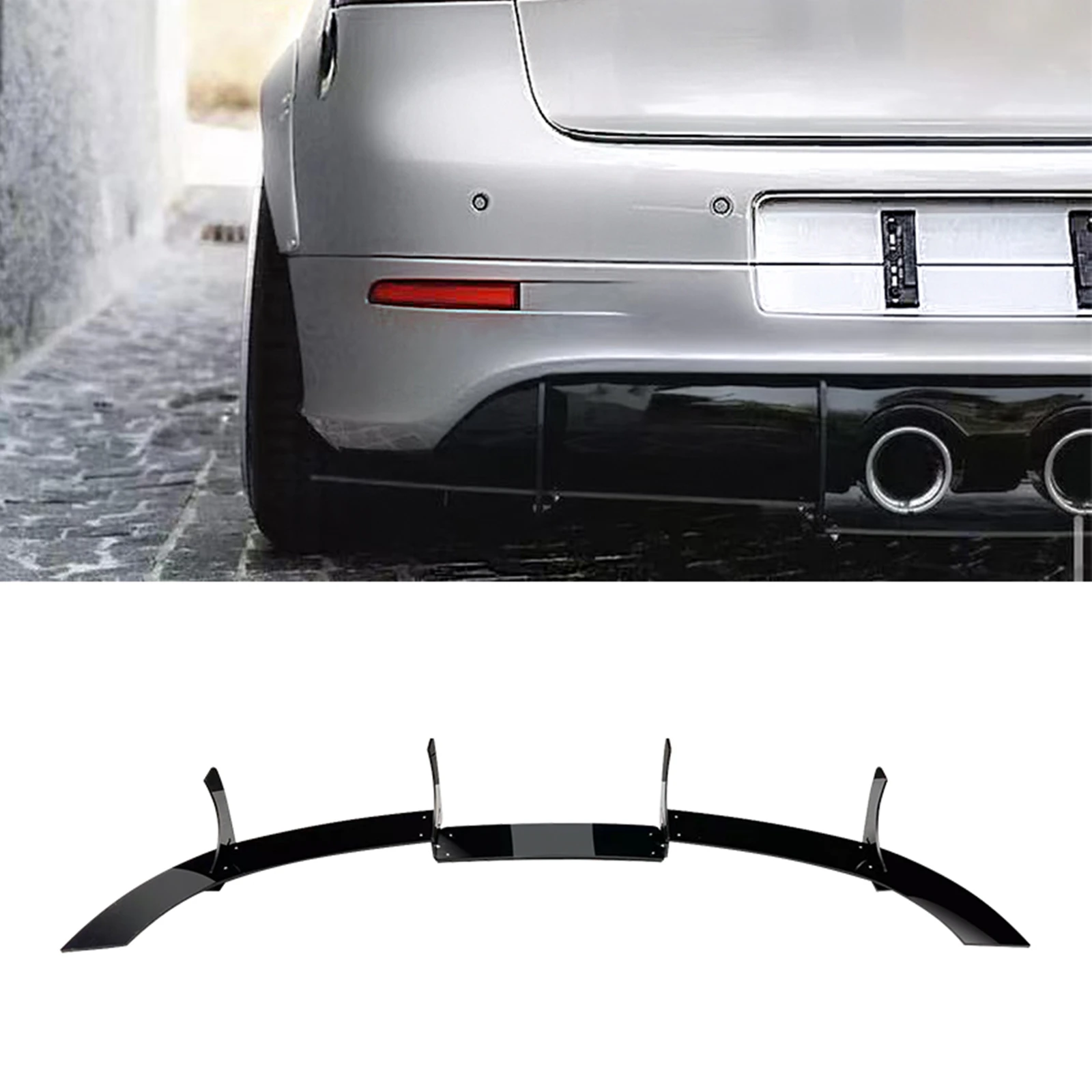 Auto Achterbumper Lip Canards Diffuser Splitter Lagere Spoiler Voor ...